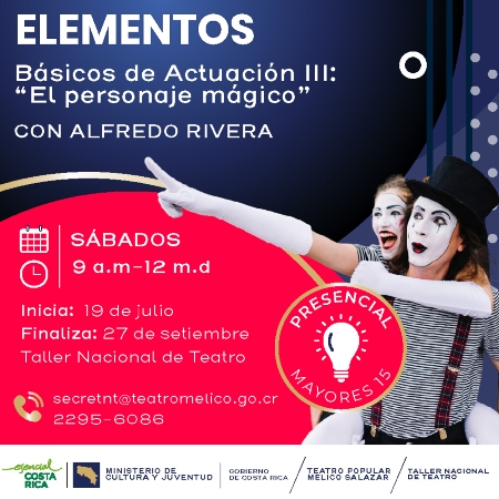 Boletos | Elementos básicos de Actuación Nivel III "EL PERSONAJE MAGICO" DIURNO. | Teatro ...